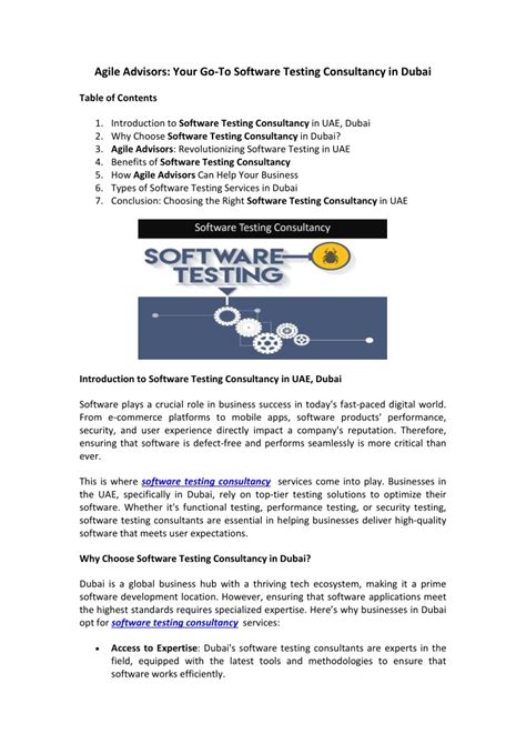 Ppt Agile Advisors Your Go To Software Testing Consultancy In Dubai