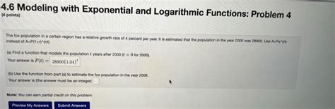 Solved Modeling With Exponential And Logarithmic Chegg