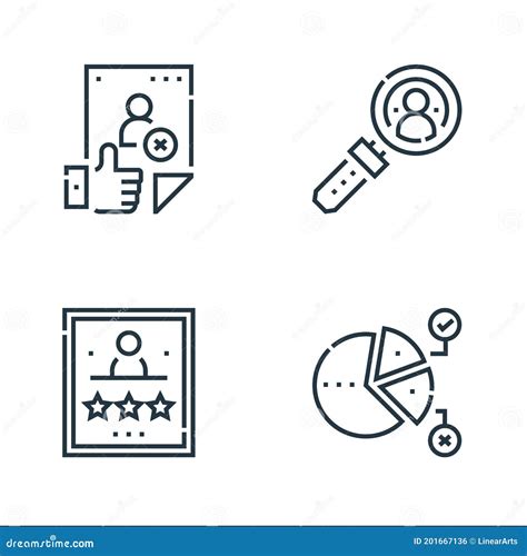 Voting Elections Line Icons Linear Set Stock Vector Illustration Of