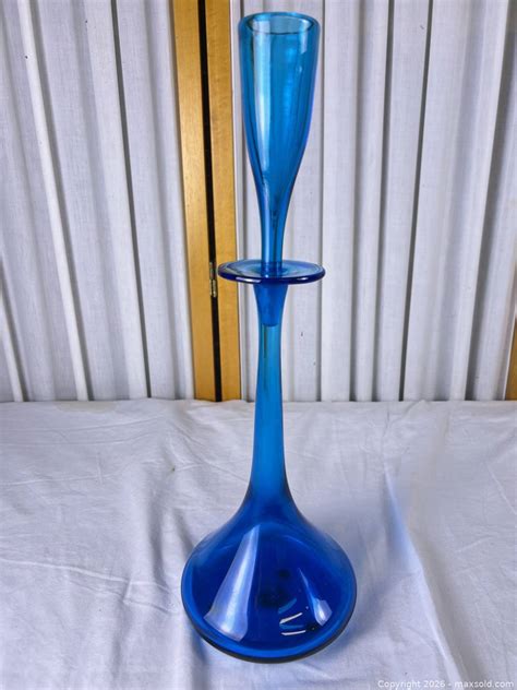 Vintage Blenko Cobalt Shot Glass Decanter Maxsold