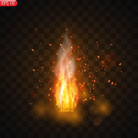 Premium Vector Realistic Burning Fire Flames Vector Effect With