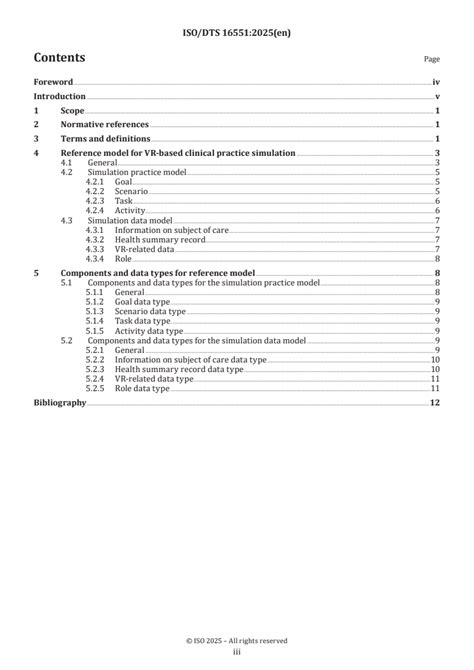 ISO DTS Health Informatics Reference Model For Virtual Reality VR Based Clinical