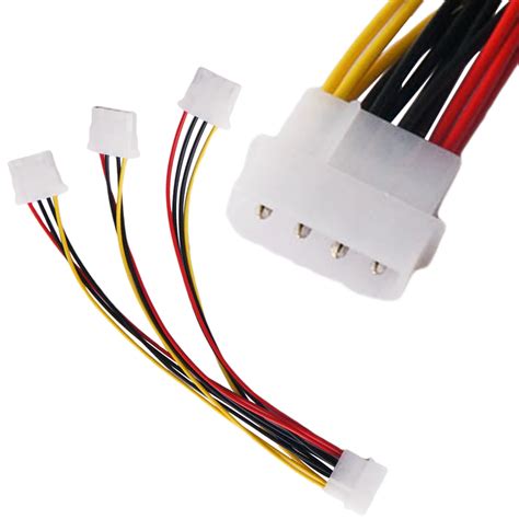 High Quality 4pin Ide Power Cables Hy1578 4 Pin Molex Male To 3 Port Molex Ide Female Power