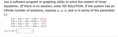 solved use a software program or graphing utility to solve