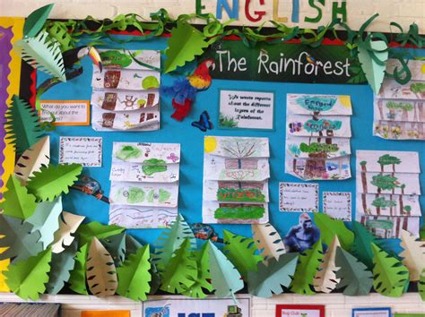 The Rainforest Display Y3 Rainforest Classroom Rainforest Theme Rainforest Activities