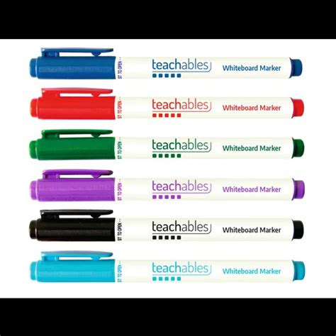 Teachables Whiteboard Markers Thinline Asst Pack Of 12