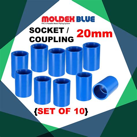 20mm 10pcs Pvc Socket Coupling Moldex Blue Pvc U Potable Water Piping System Lazada Ph