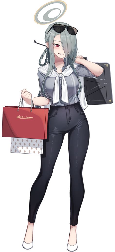 Dev Dev0614 Mina Blue Archive Blue Archive Highres 1girl Bag Black Pants Braid