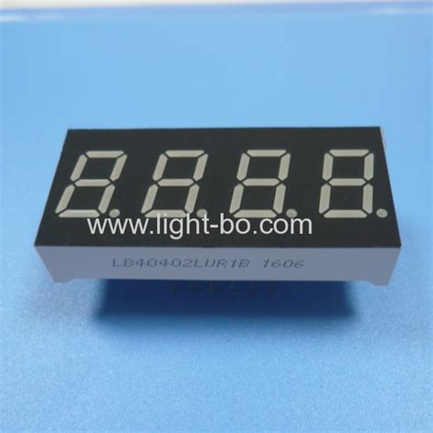 Ultra Red 4 Digit 0 4 7 Segment Led Display Common Cathode For Temperature Humidity Indicator