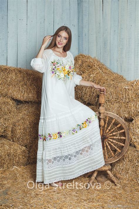 Платье в пол с вышивкой в интернет магазине на Ярмарке Мастеров Платья Винница доставка по