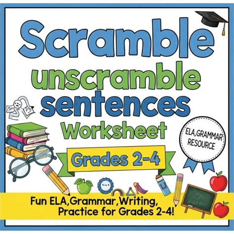 Scramble Unscramble Sentences Worksheet For 2 4 Lessonexercises With