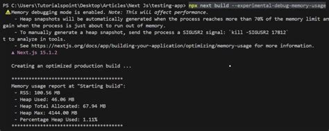 Nextjs Optimize Memory Usage