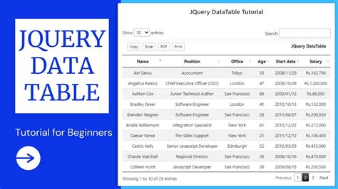Jquery Datatable Tutorial Searchable Sortable Filter Data Pagination Youtube