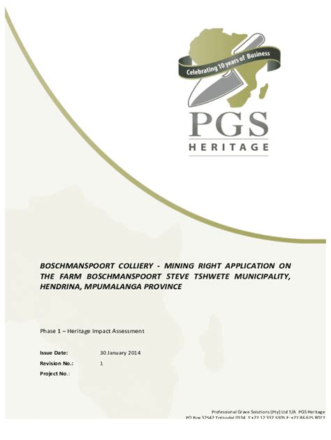 Fillable Online Boschmanspoort Colliery Mining Right Application SAHRIS Fax Email Print