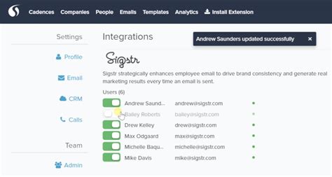 SalesLoft Email Signature Template Integration
