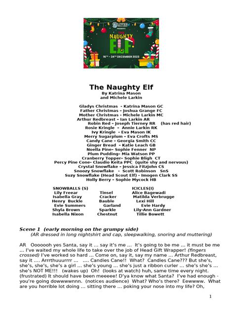 The Naughty Elf Full Script 2023 Pdf Santa Claus Christmas