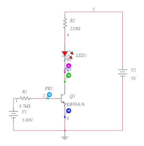 Transistor As Switch With Resistor Multisim Live