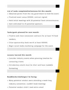 Work In Progress Report Template