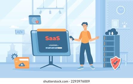 Saas Concept Software Service Cloud Computing Stock Vector Royalty Free Shutterstock
