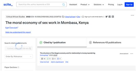 The Moral Economy Of Sex Work In Mombasa Kenya