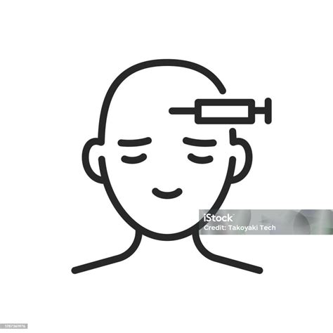 Botox Injection Icon Vector Isolated Linear Editable Sign Of Face Botox Injection Type Of Head