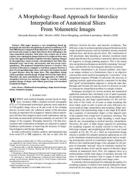 Pdf A Morphology Based Approach For Interslice Interpolation Of