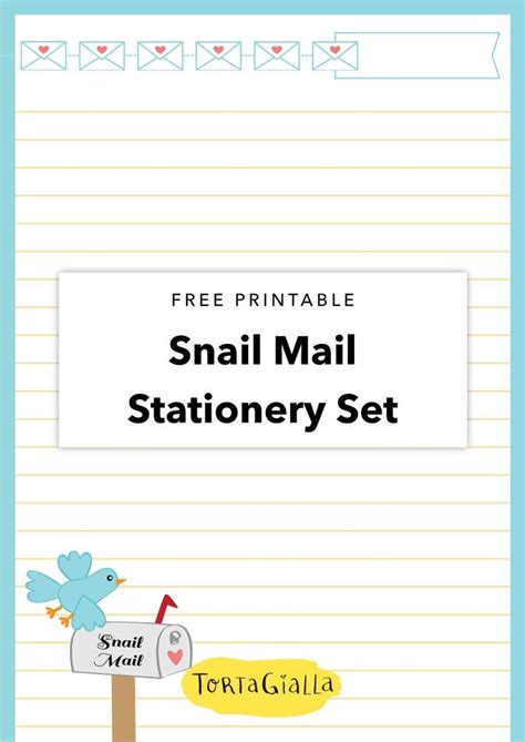 Snail Mail Letter Writing Stationery Set Printable For Lwa