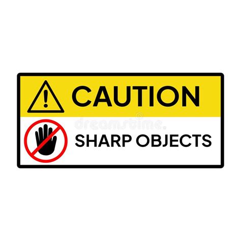 Warning Sign For Industrial Caution For Sharp Object Do Not Touch Stock Vector Illustration