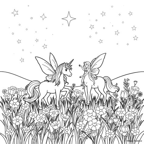 Unicorn Fairy Coloring Pages