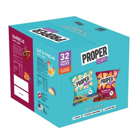 Proper Chips Bbq And Salt And Vinegar Mixed Case 32 X 14g Afro Goods