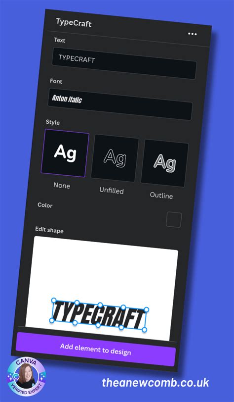 Custom Text With Typecraft In Canva