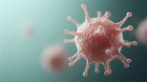 Virus Structure With Protruding Spikes Illuminated In Soft Light Against A Blurred Background