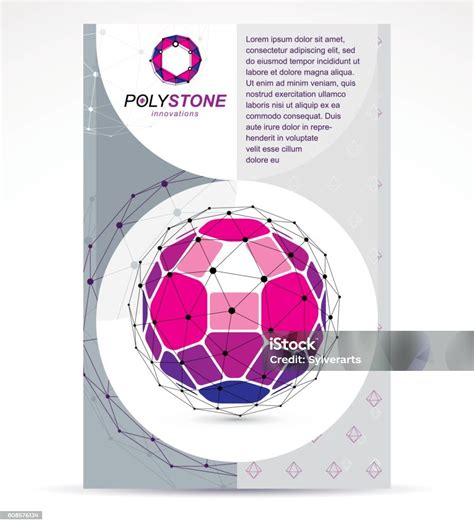 웹 기술 책자 표지 디자인 회사 3d 디자인 화려한 추상적인 벡터 측면 모양입니다 0명에 대한 스톡 벡터 아트 및 기타 이미지 0명 3차원 형태 개념 Istock
