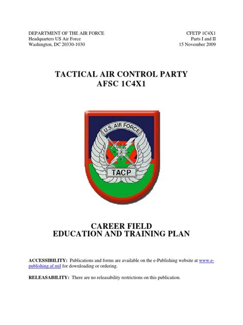 Tacp Career Development Plan Cfetp 1c4x1 Pdf United States Air