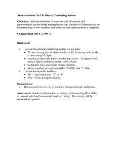 An Introduction To The Binary Numbering System