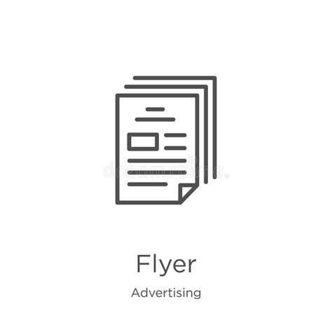 Flyer Icon Vector From Advertising Collection Thin Line Flyer Outline Icon Vector Illustration
