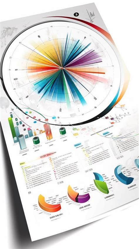 Data Visualization Charts Diagrams Vibrantly Illustration With White