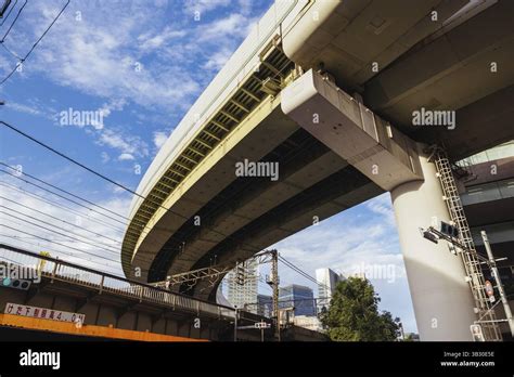 Osaka Japan September 25 2024 The Famous Highway Thru A Building The Off Ramp For The