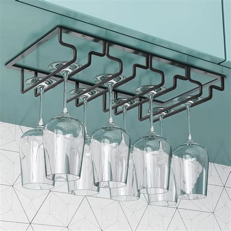 Uten Porte Verres Suspendu En Métal Support De Verre à Vin 4 Rangs