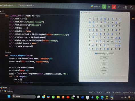 Python Sudoku Geneticalgorithm Backtracking Tkinter Teamwork