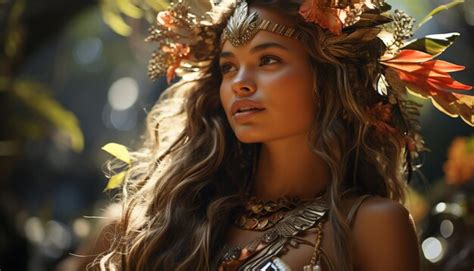Premium Ai Image Young Woman Beauty Smiling Brown Hair Portrait