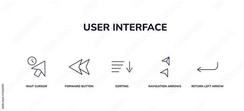 Editable Outline Icons Set Thin Line Icons From User Interface Collection Linear Icons