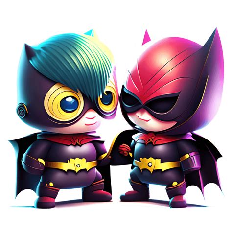 Batman And Robin Chibi Clipart Creative Fabrica