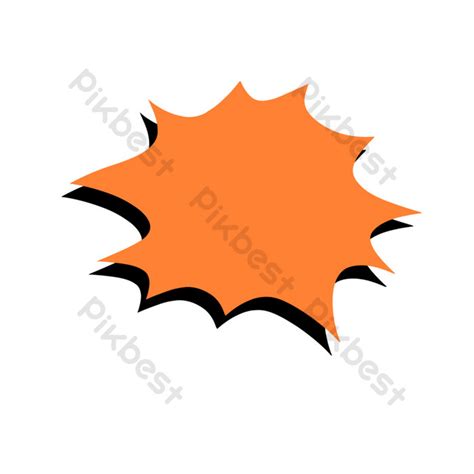 Orange Cartoon Explosion Dialog PNG Images PSD Free Download Pikbest