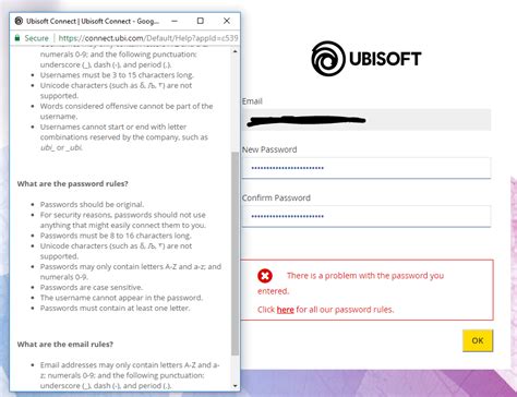 Ubisoft Dumb Password Rules
