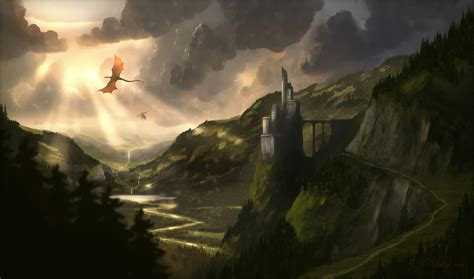 Dragon Fantasy Landscapes Download Landscape Cloud Fantasy Dragon