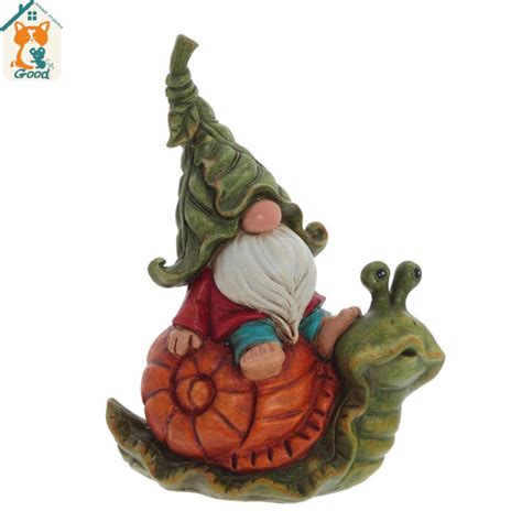 Фигурка декоративная "Гном на улитке", высота 18 см, На газон - купить ...