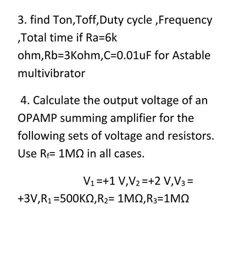 Solved 3 Find Ton Toff Duty Cycle Frequency Total Time