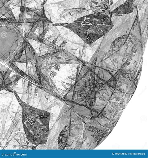 Grayscale Fractal Background Digital Collage Stock Illustration Illustration Of Reflective