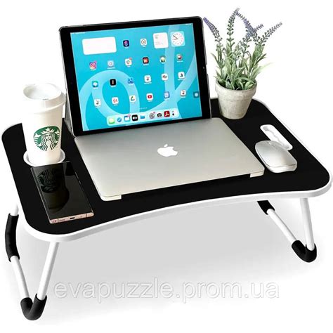 Столик подставка для завтраков и ноутбука складной 60х40х28 матовый столик под ноутбук столик